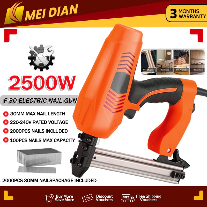 2500W 220V Electric Nail Gun Heavy-Duty Electric Tacker Electric Nailer ...