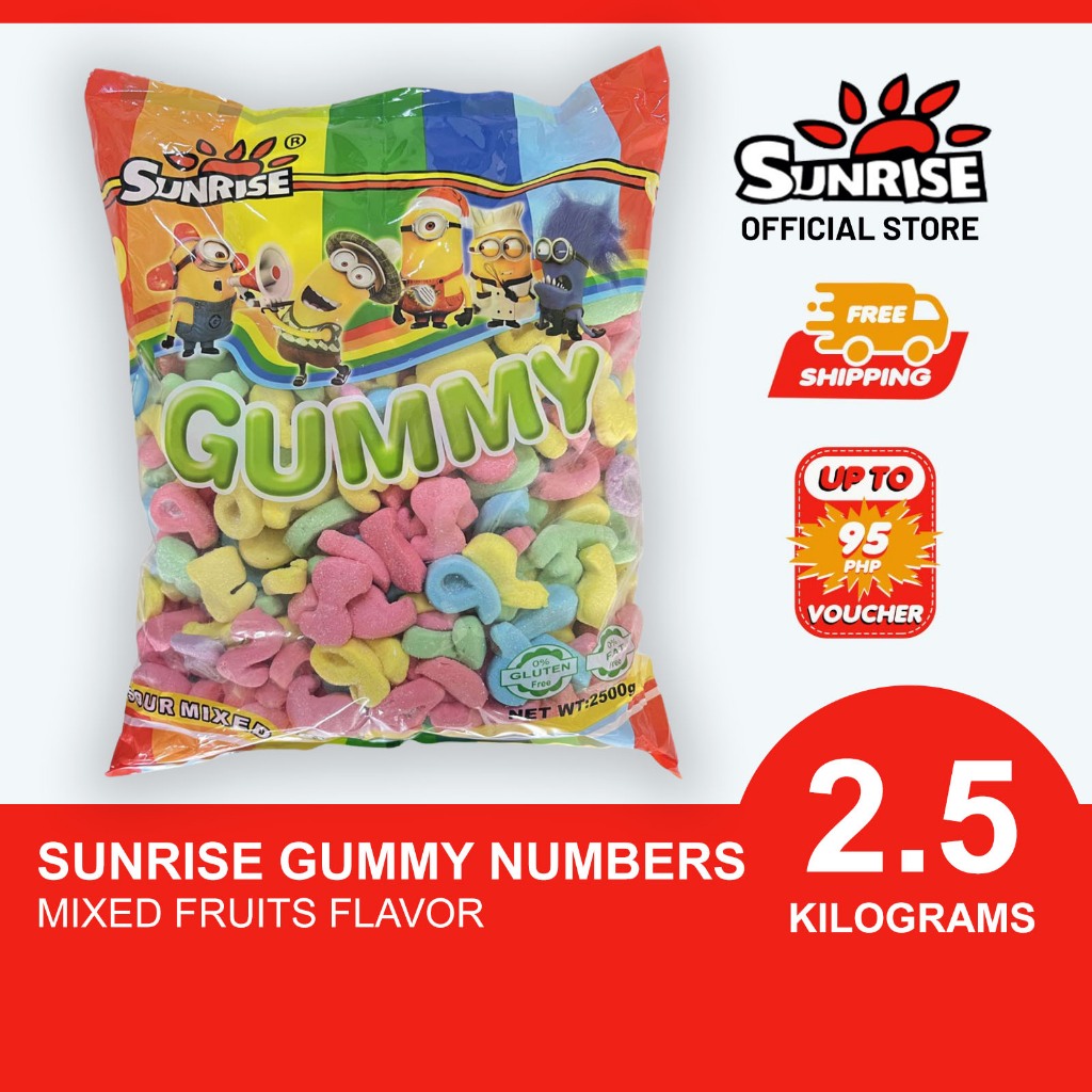 Sunrise 2.5kg Numbers Candies Chewy Gummy Candies Snack Perfect for ...