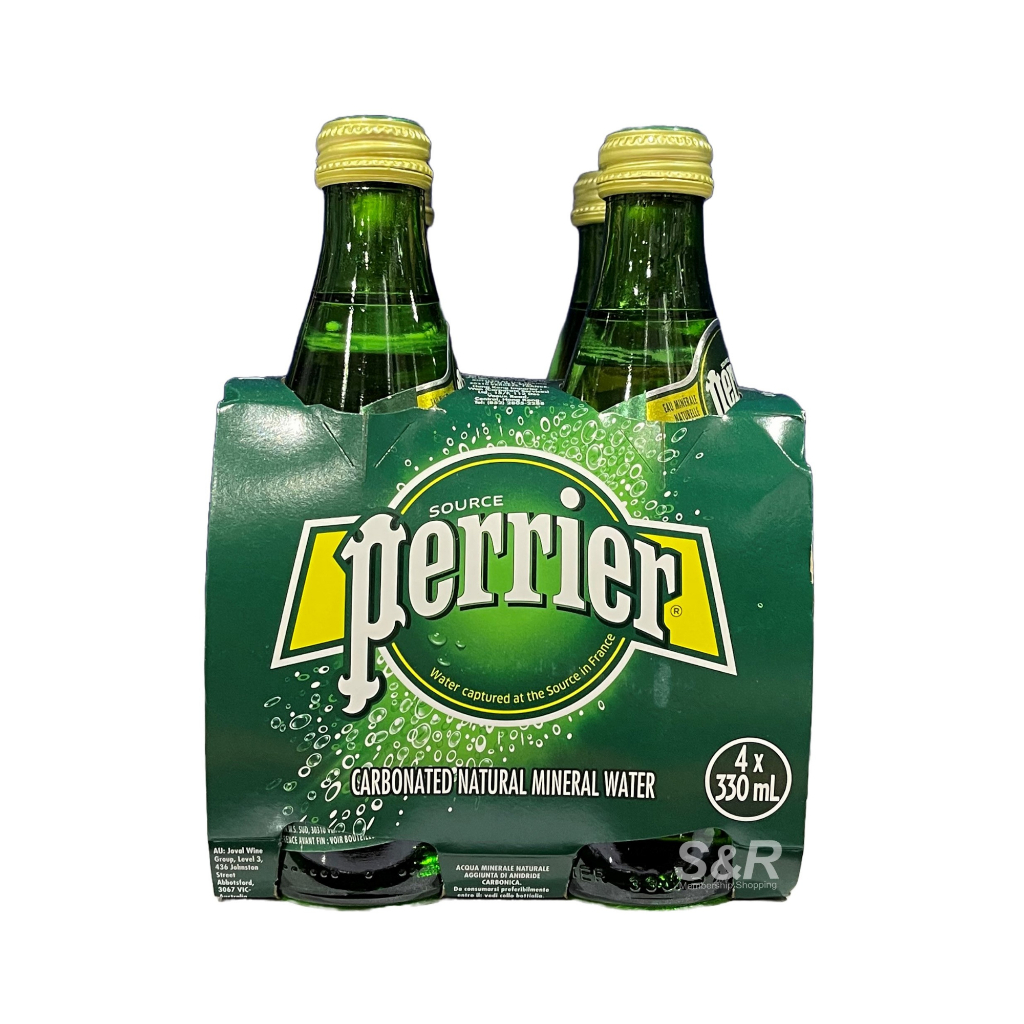 Perrier Original Carbonated Natural Mineral Water (330mL x 4pcs ...