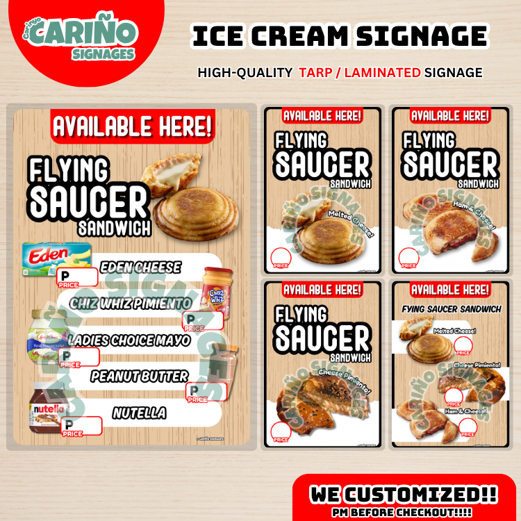 Laminated - Flying Saucer Sandwich Signages | UFO Sandwich | Decor ...