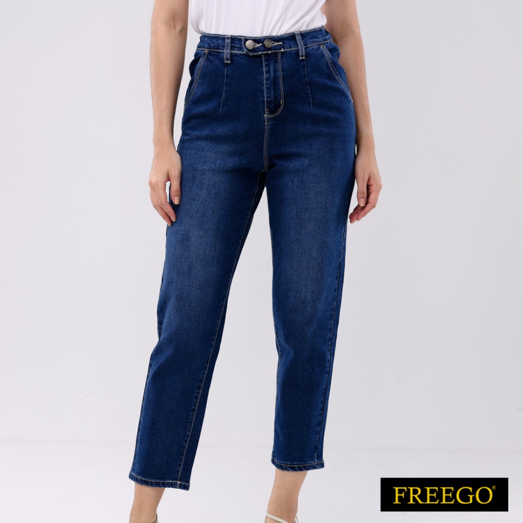 Freego Ladies Denim Lp Mom Jeans High Waist ASB45-0006 | Shopee Philippines