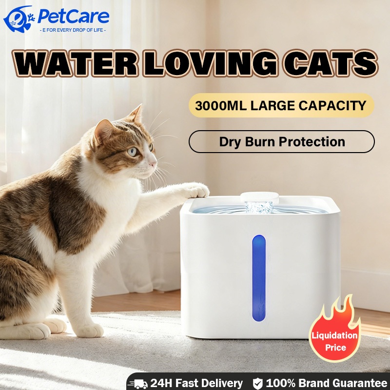 【Clearance!】3L Auto Pet Fountain with Water Level Alarm & 3-Stage ...