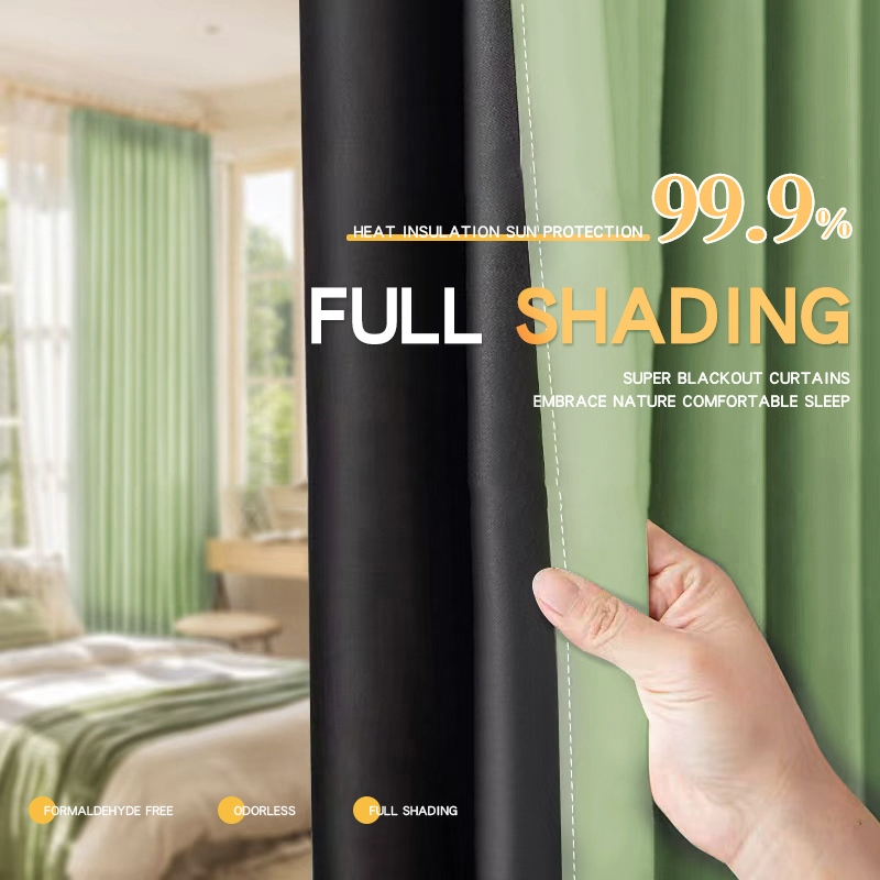 Green New Design 100%Blackout Aesthetic Curtain Sale for Window Living ...