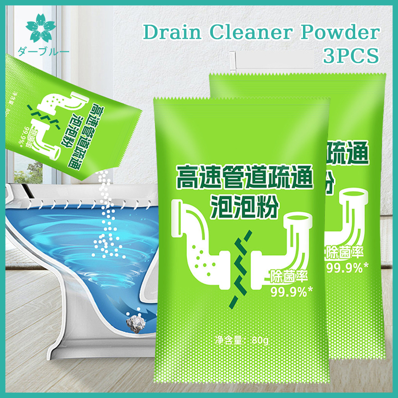 3Pcs Pipe Unclogging Powder Multi Purpose Drain Cleaner for Sink Toilet ...