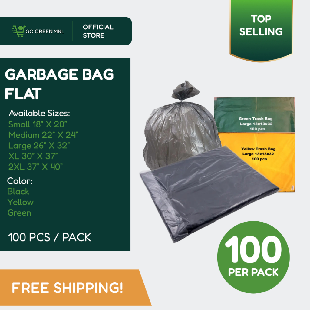 100 pcs Trash Bag 2XL 37" x 40" and 3XL 40 inches x 44inches BLACK ...