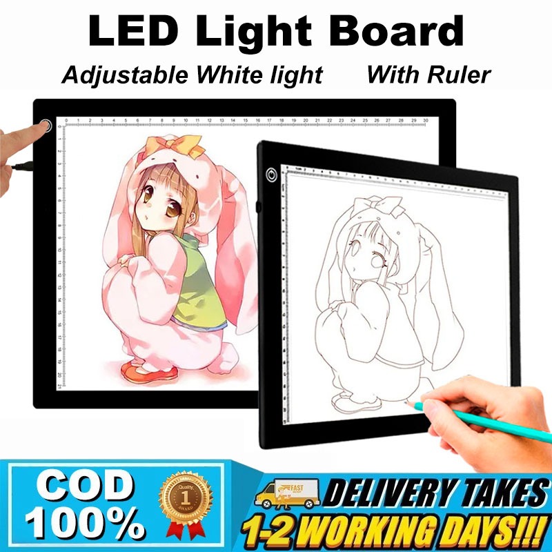 LED Light Pad Board Brightness Adjustable Engineering Tracing Board ...