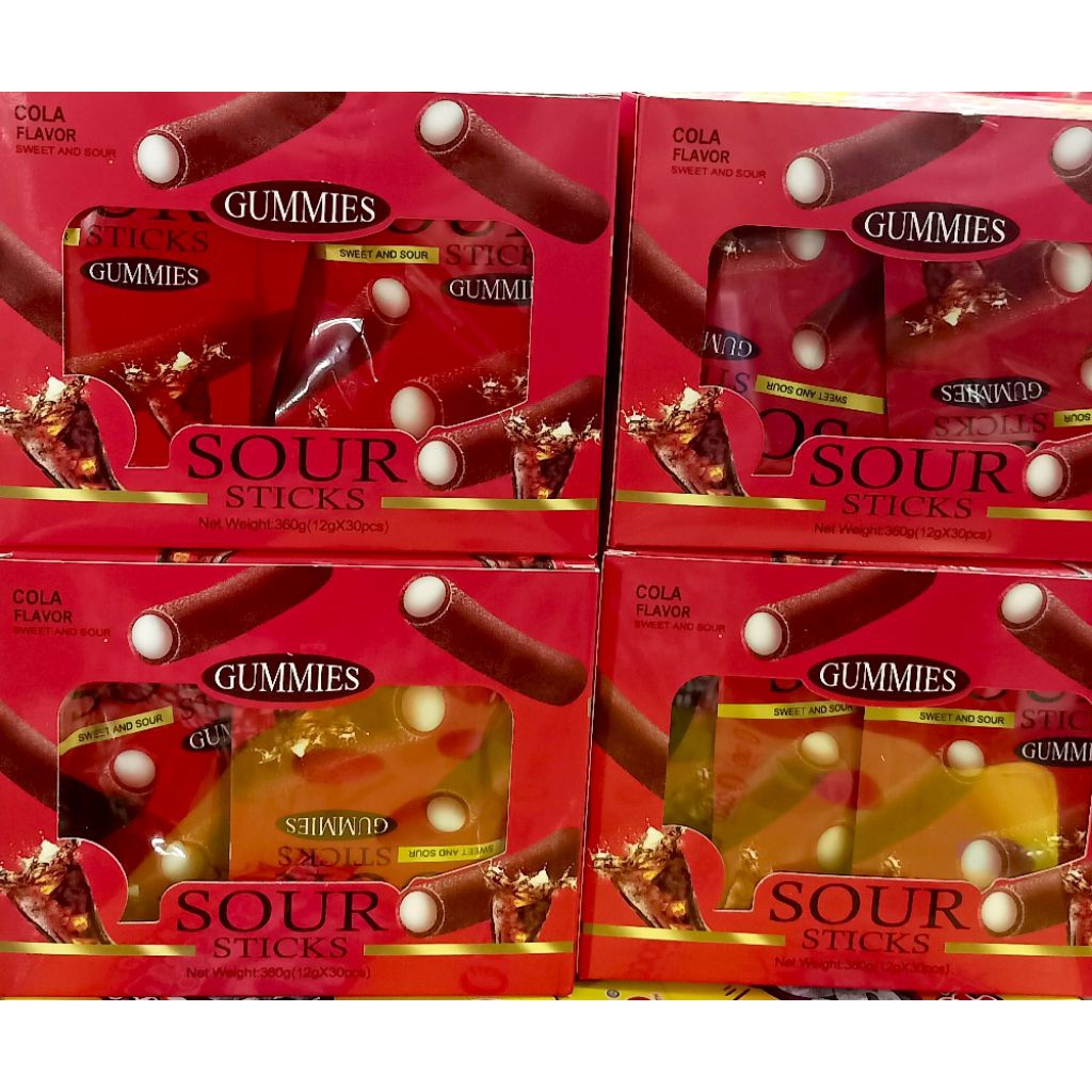 SOUR STICKS GUMMIES | COLA FLAVOR | 30 PIECES | Shopee Philippines