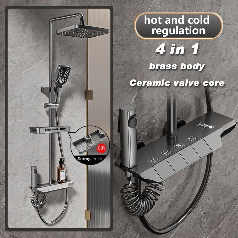 MANUYAMA Shower Set with Faucet bidet 4 in 1 Shower Set Hot and Cold ...