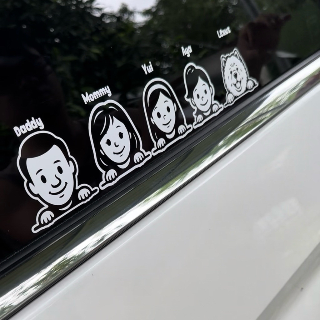 Peeking family car, motor sticker waterproof customizable sticker ...