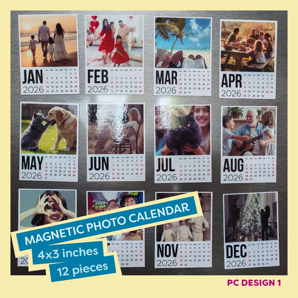 Personalized Magnetic Photo Calendar 2026 — 4x3 Inches, 12pcs | Custom ...