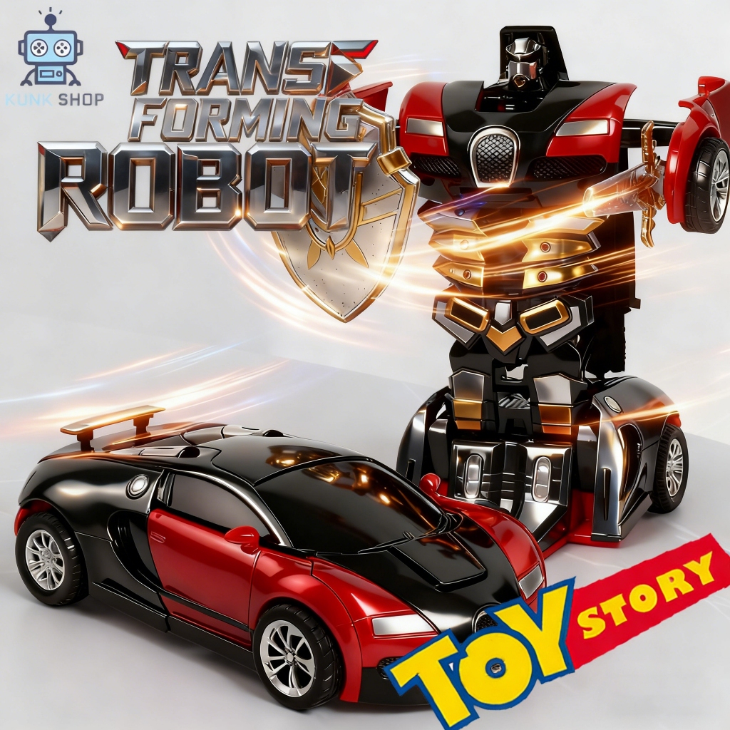 Transforming Robot Police Car with Automatic Deformation action doll RC ...