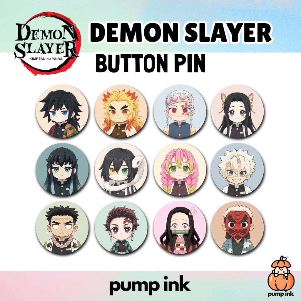 [Pump Ink PH] DEMON SLAYER ANIME Button Pin Badge Pin | Hashira Kimetsu ...