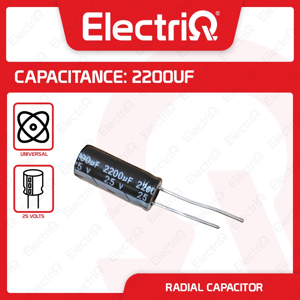Electriq 2200uF 25V 85C Radial Electrolytic Capacitor Spare Parts Only ...