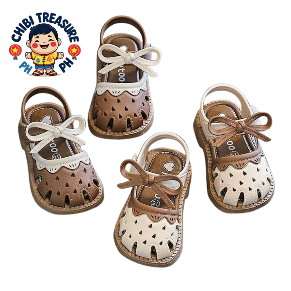 Chibi Kids Sandals Korea Baby Cute Girls Bow Princess Sandals Soft Sole ...