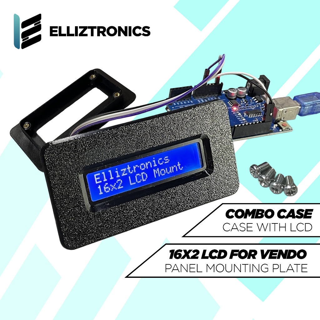 16x2 | LCD Frame Combo w/ I2C LCD - Panel Mounting Case | Bezel - For ...