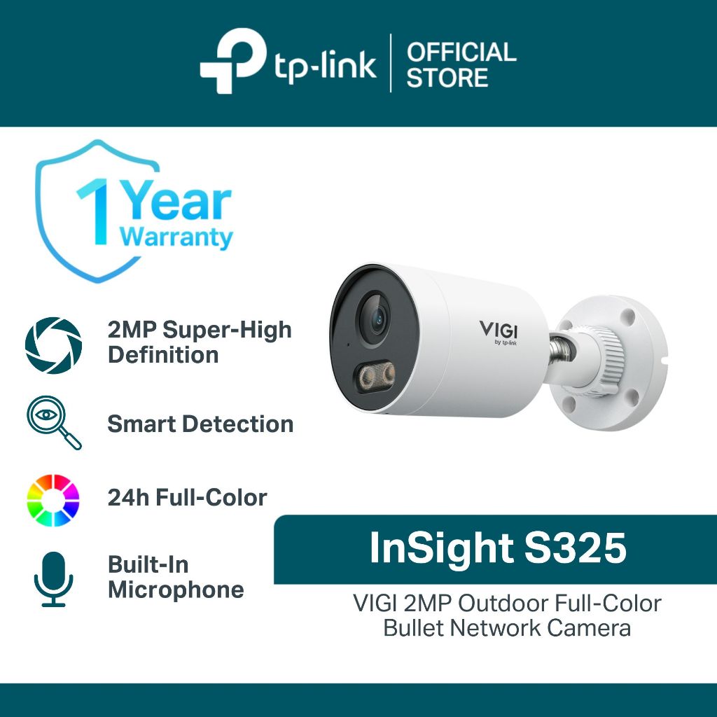 TP-Link | VIGI | InSight S325 | Outdoor CCTV | FullColor | Bullet ...