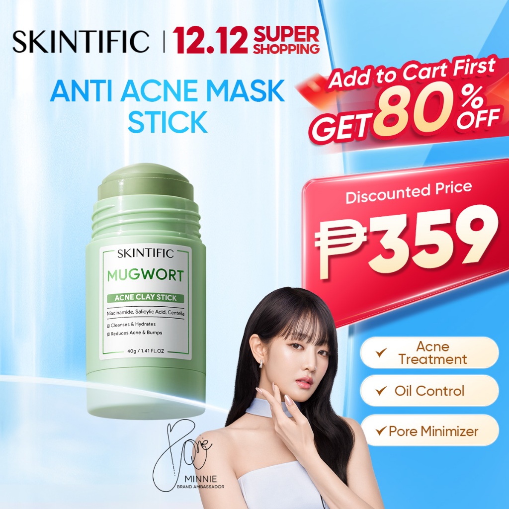 SKINTIFIC Mugwort Clay Mask Stick 40g Skin Care Green Face Mask Anti ...