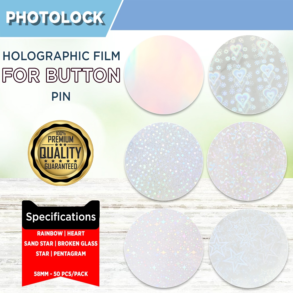 Holographic film for Button Pin for 58mm (50pcs/pack) | Shopee Philippines