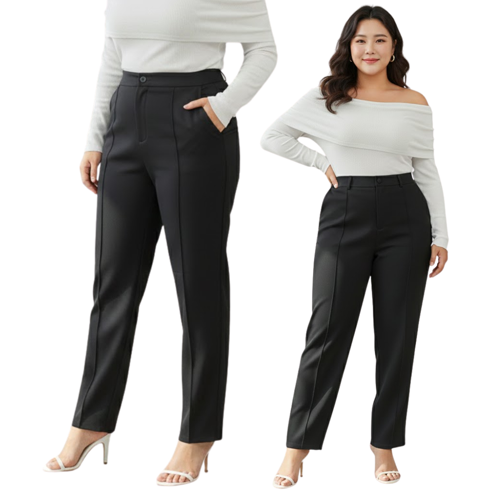 Plus Size Black Slacks Pants for Women Office Formal Pants 25 to 41 ...