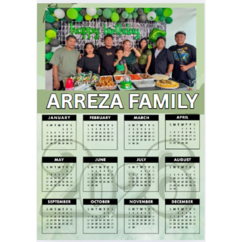 Customized/Peronalized A4 Size Calendar 2026 Laminated | Shopee Philippines