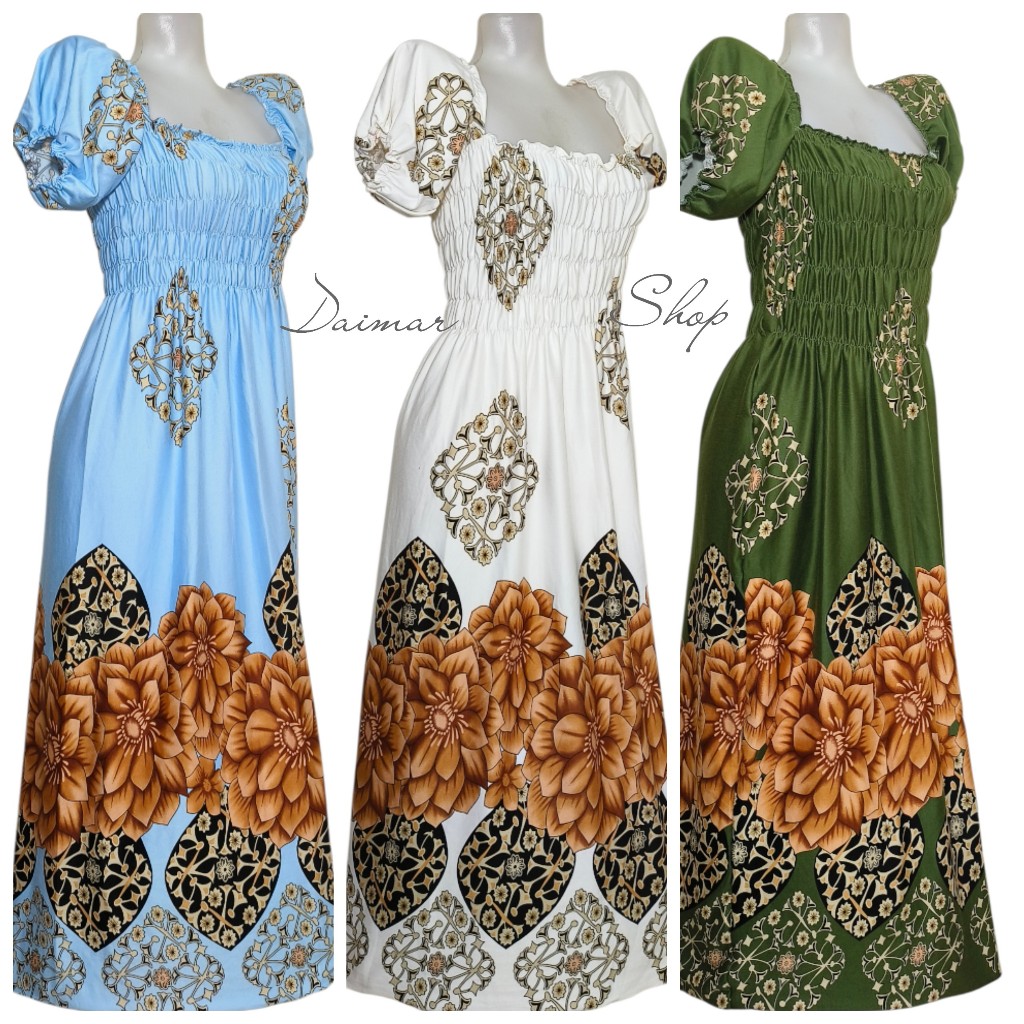 Long Daster | Puff Dress | Offshoulder | Medium to Large | Cotton ...