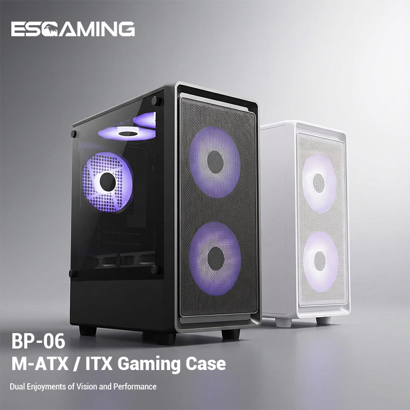 ESGAMING BP06 Pc Case Gaming MATX Computer Case With Tempered Glass ...