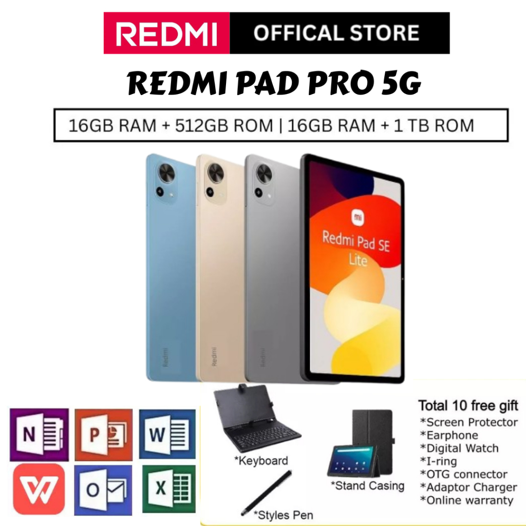 Redmi Pad Pro 5G 10.5 Inch Tablet | 120Hz | Snapdragon | 5 Years ...