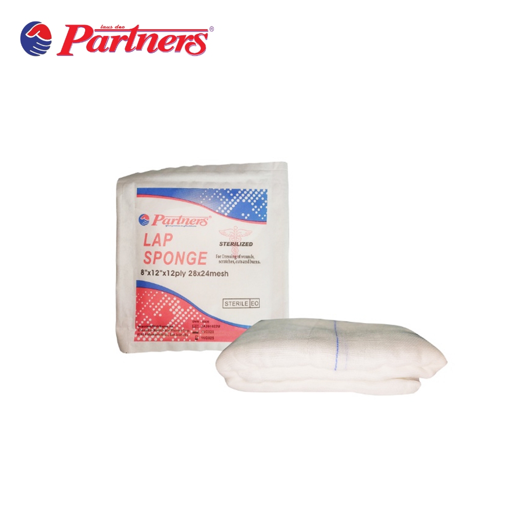 Partners Lap Sponge Sterile 12 Ply (28x24 mesh) with X-Ray Line - 3 ...