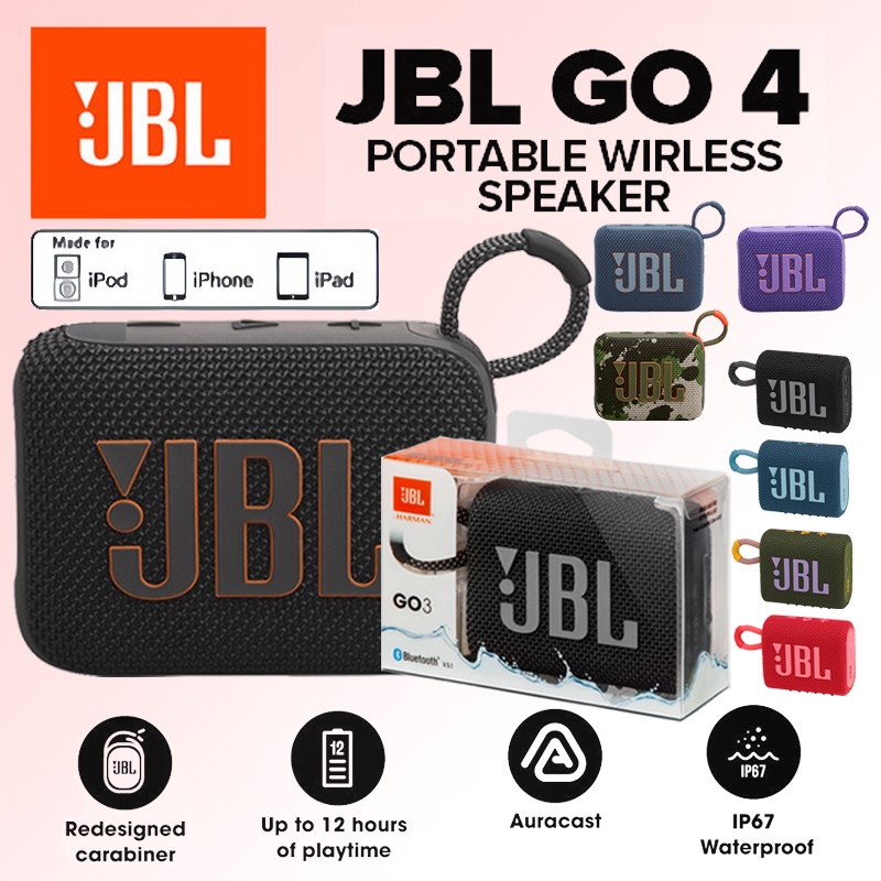 JBL GO3/JBL GO 4 IP67 Waterproof Speaker Wireless Mini Subwoofer Bass ...