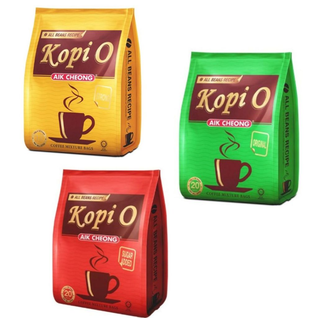 Kopi O Aik Cheong Coffee Mixture Bags Original/Strong/Sugar Added ...