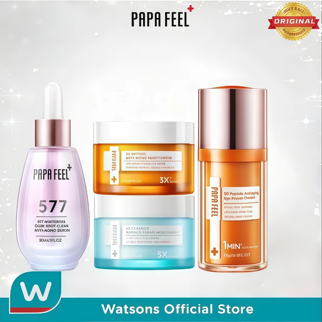 PAPA FEEL【Skin Care Set】5D Eye Cream15g +577 Serum30ml+5x Ceramide ...