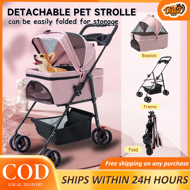 Fit 26KG Pet Trolley Outdoor Foldable Pet Stroller Pet Carrier Strong ...