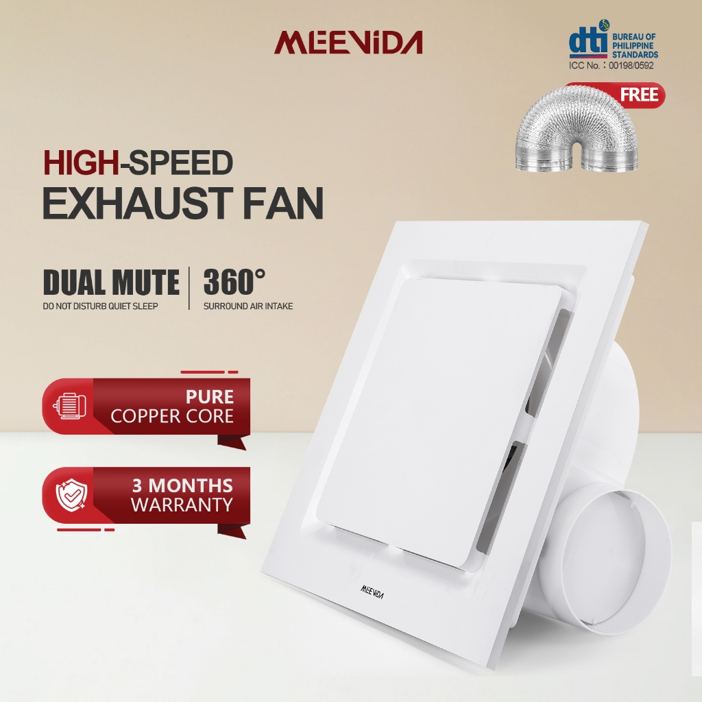 MEEVIDA Exhaust Fan Mute Strong Wind Room Ventilation Fan ...