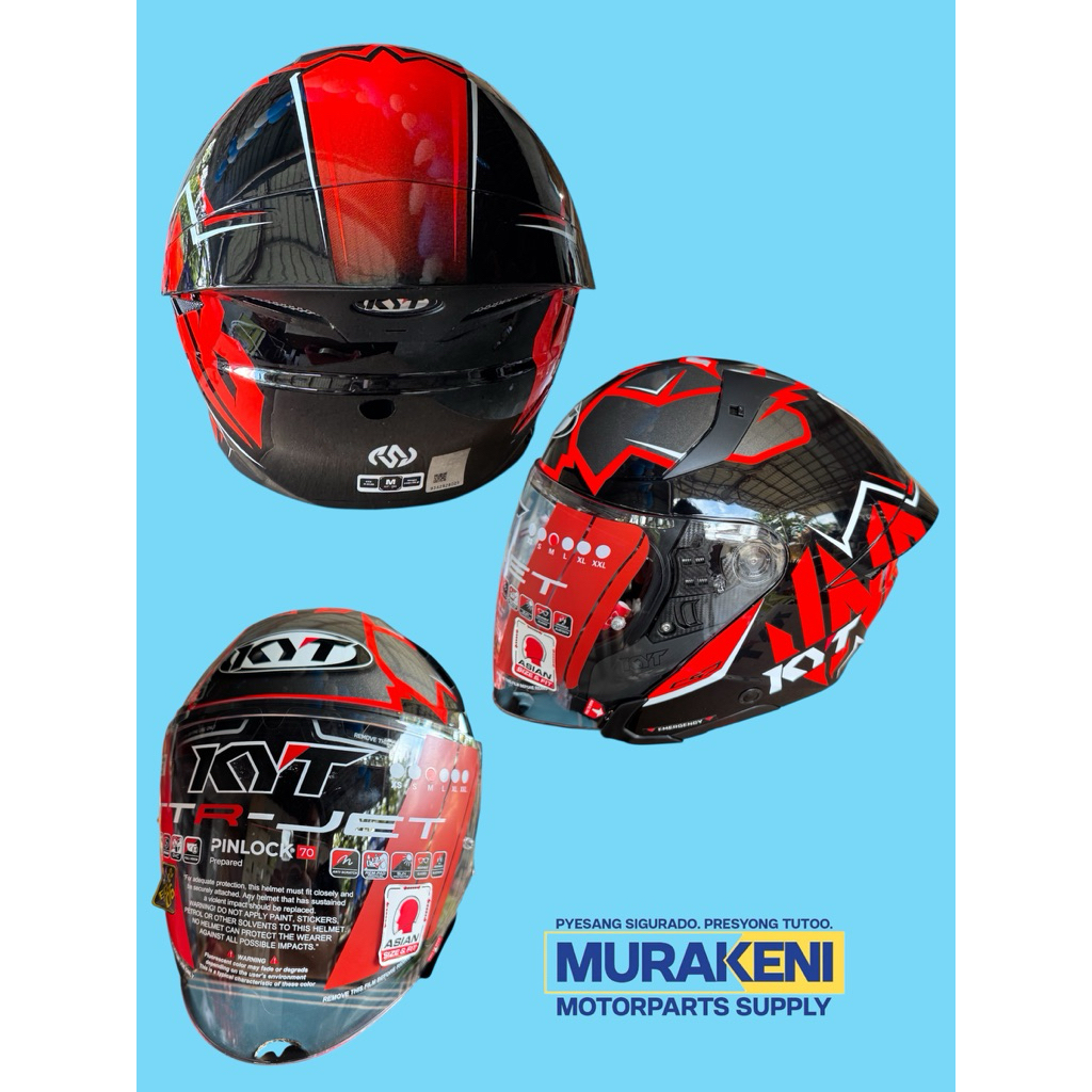 KYT HELMET HALF FACE TTR-JET BULEGA 2021 REPLICA | Shopee Philippines