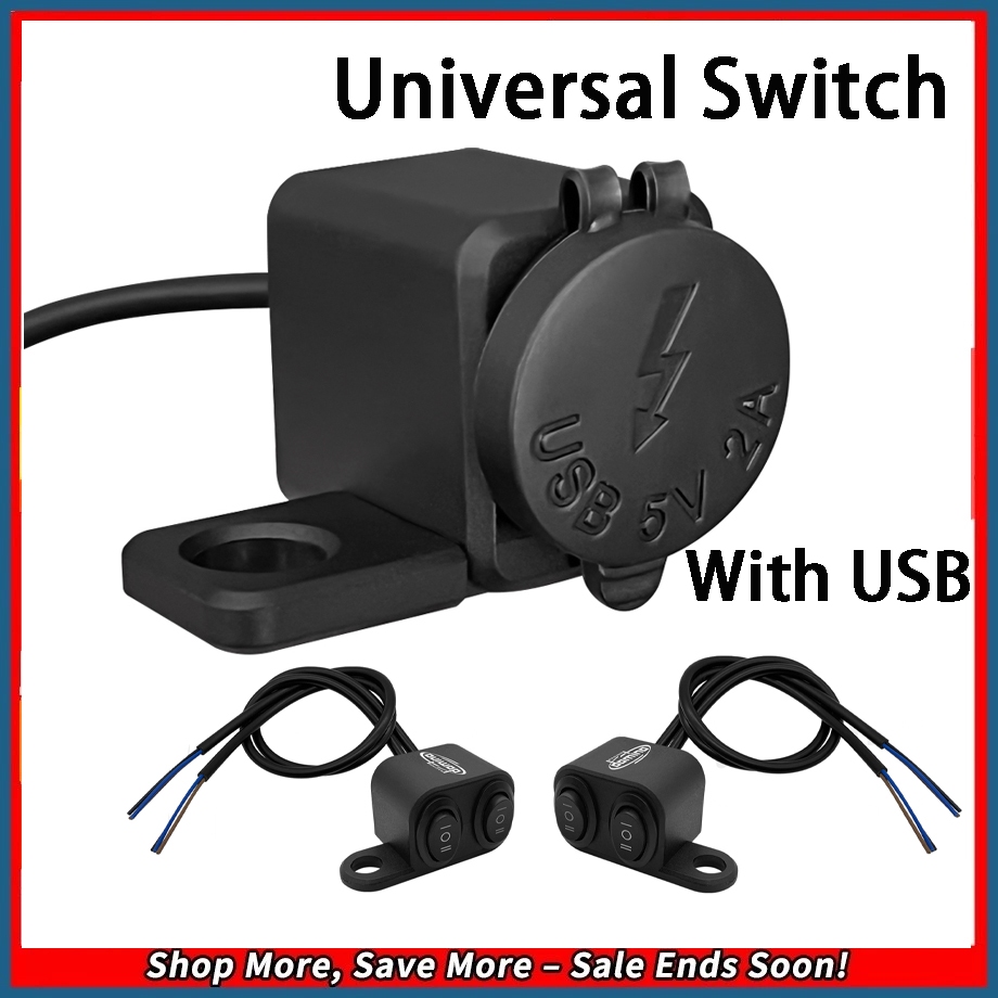 Domino Dual 3-Way Switch USB v2 Universal Side Mirror Mount Plug & Play ...