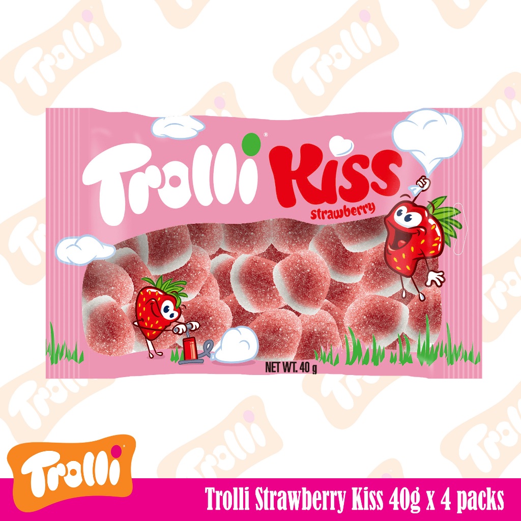 Trolli Strawberry Kiss 40g Gummi Candy x 4 packs | Shopee Philippines