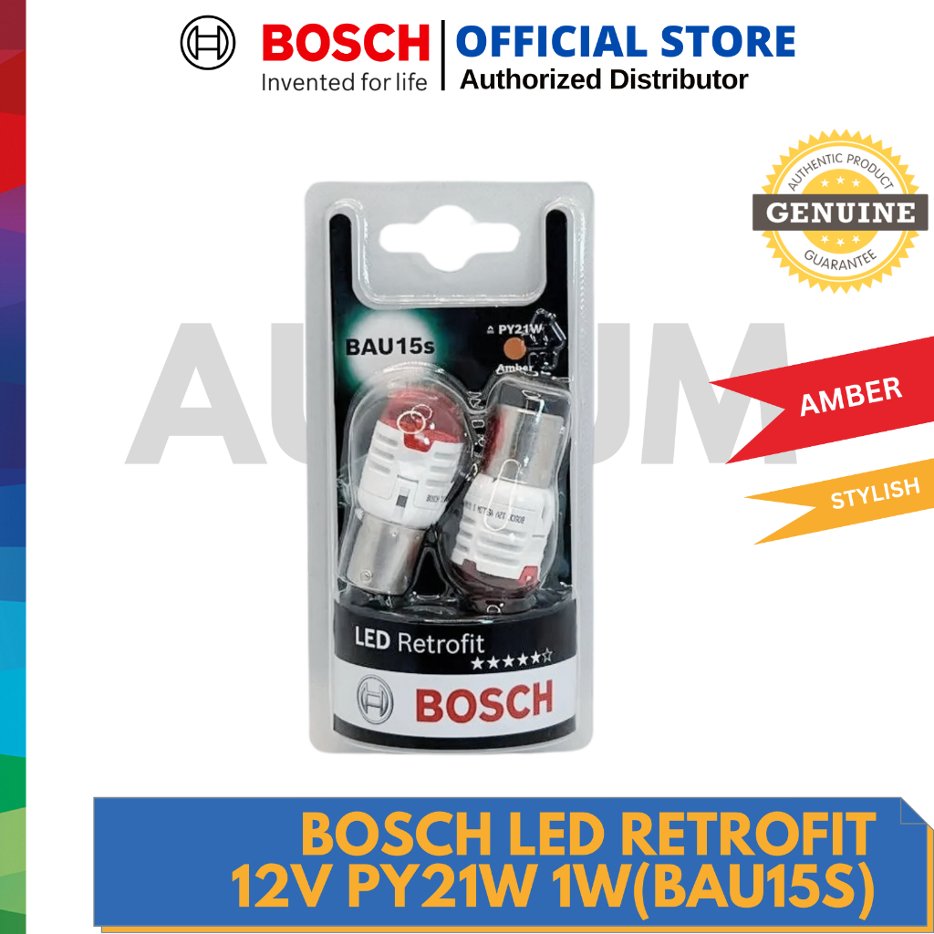 Bosch LED Retrofit PY21W 12V, PY21W, 1W (BAU15s) Amber Turn Signal ...