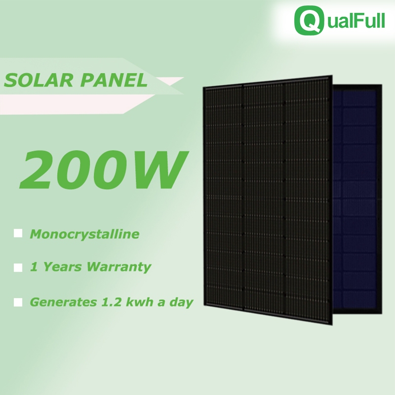 【QualFull】200 Watts Solar Panel Dual Glass Monocrystalline 18BB Solar ...