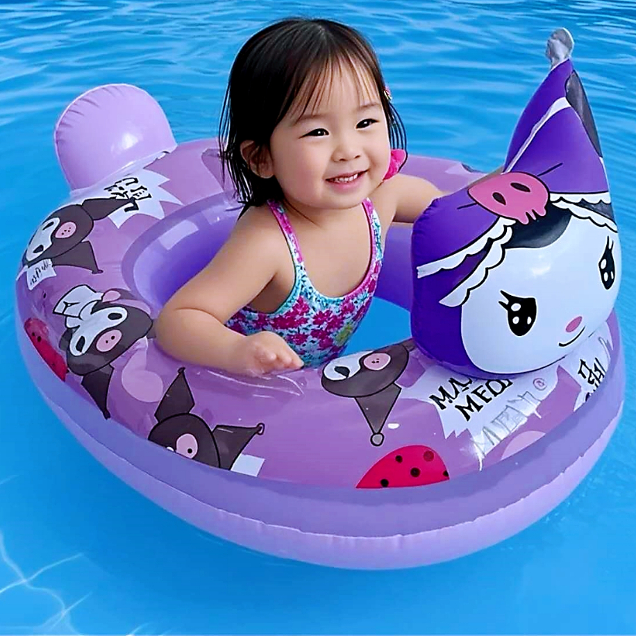 Kuromi kids swimming float boat with handle baby inflatable water ...
