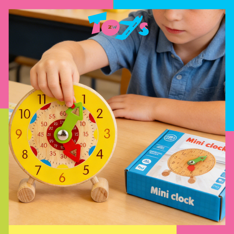 Gift Box Wooden Mini Teaching Clock Simulation Toy Cognitive ...