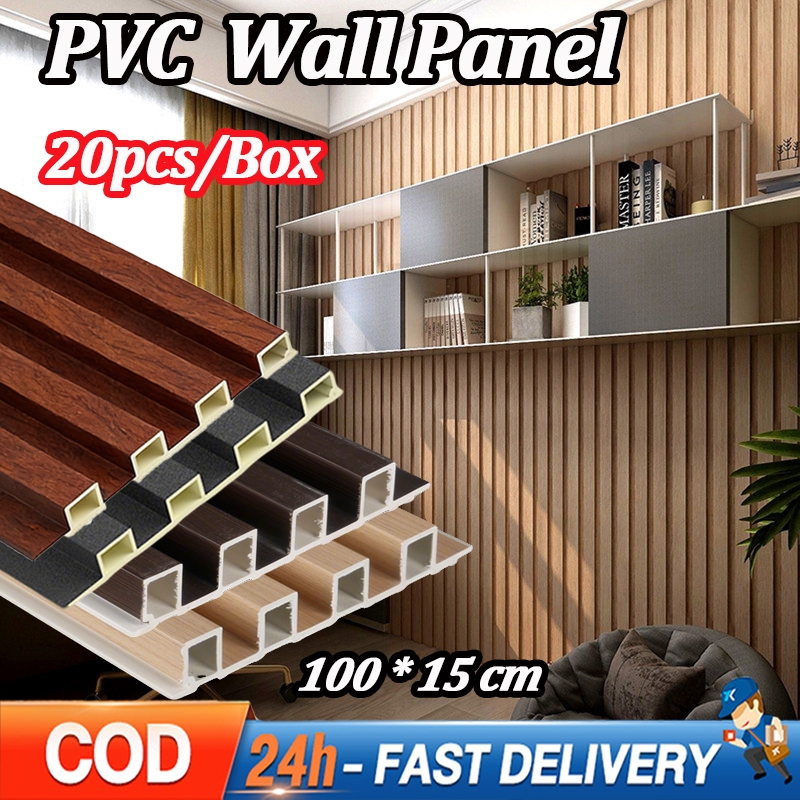 100C*15CM PVC Wall Panel Wall Design Fluted Wall wood Panel Flame ...