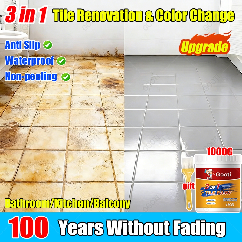 3-in-1 Waterproof Tile Paint Renovate Change Color Paint Anti-peeling ...