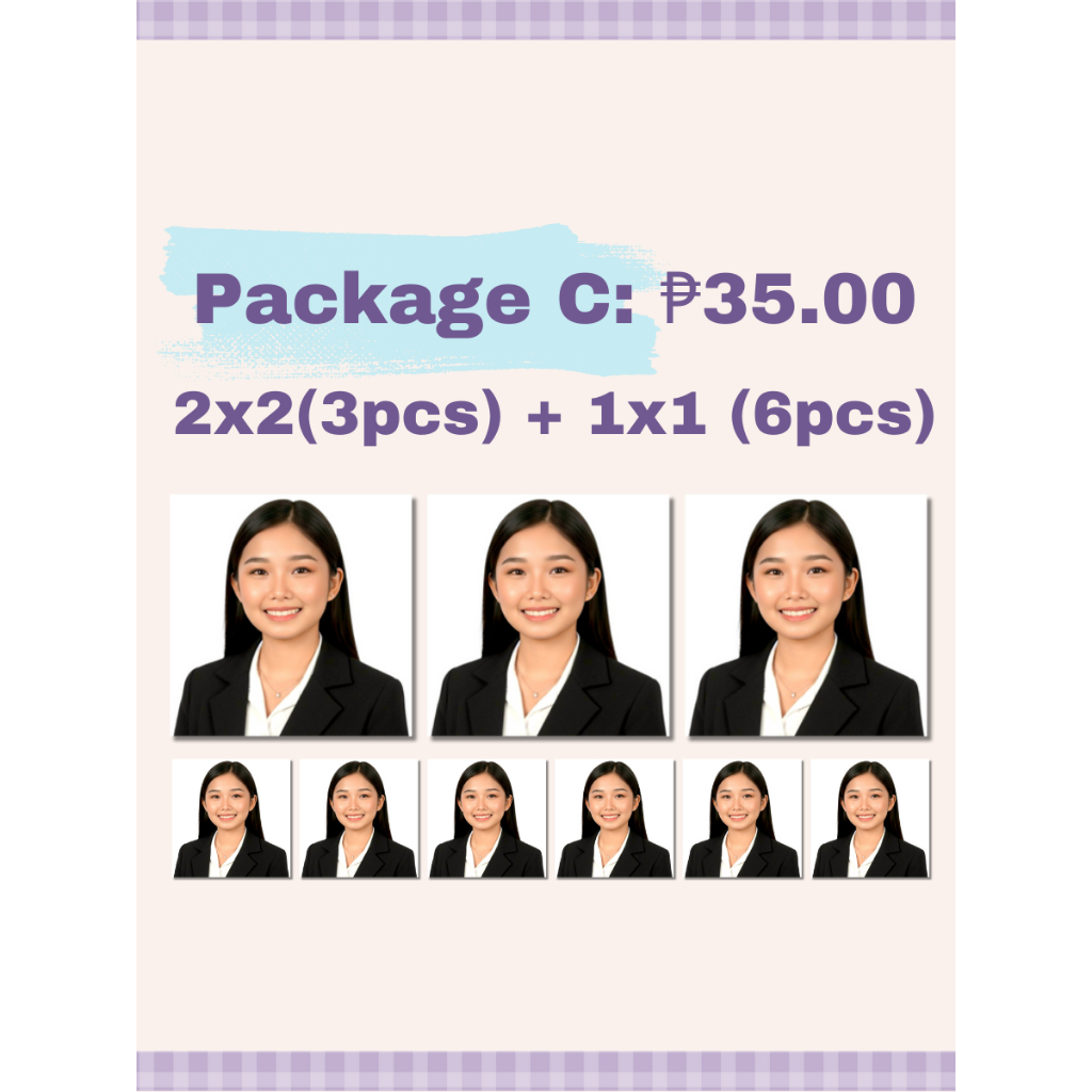 ID Photo Set – 1x1 | 2x2 | Passport size | High-Quality | Shopee ...