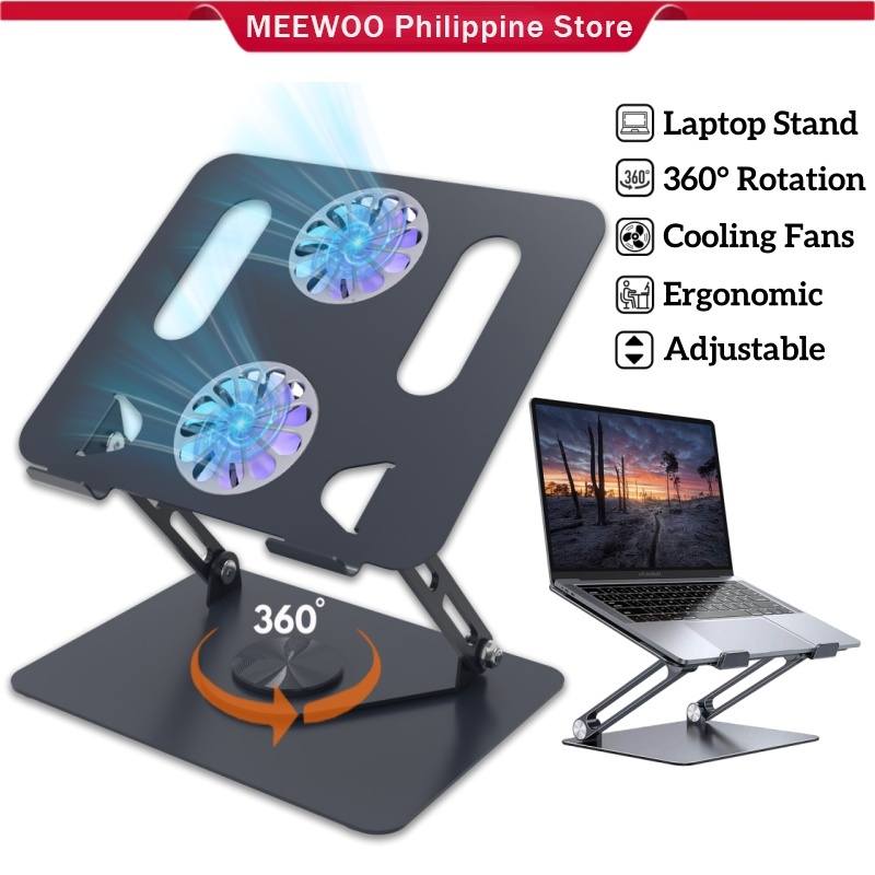 Meewoo P90 Laptop Stand With Cooling Fans 360° Rotating Adjustable ...