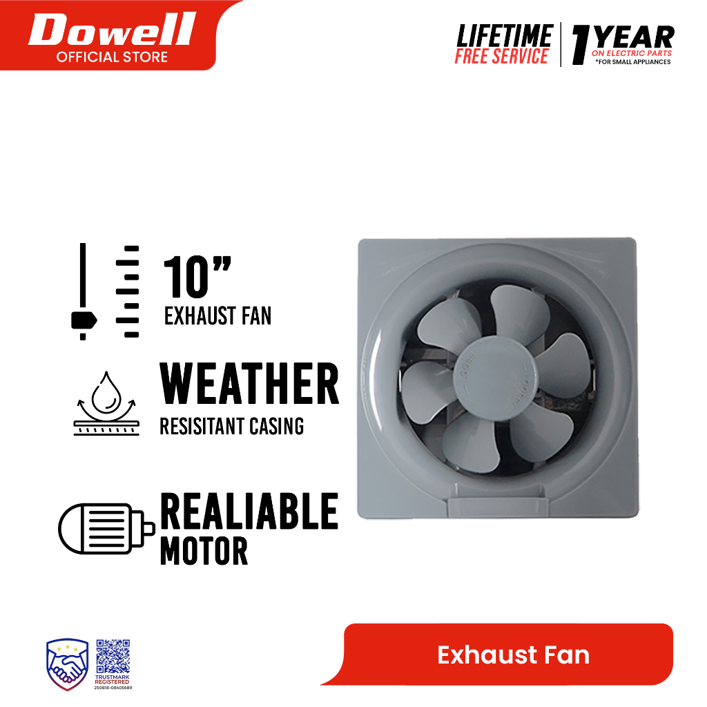 Dowell 10" Wall Mounted Exhaust Fan EXF-10 | Shopee Philippines