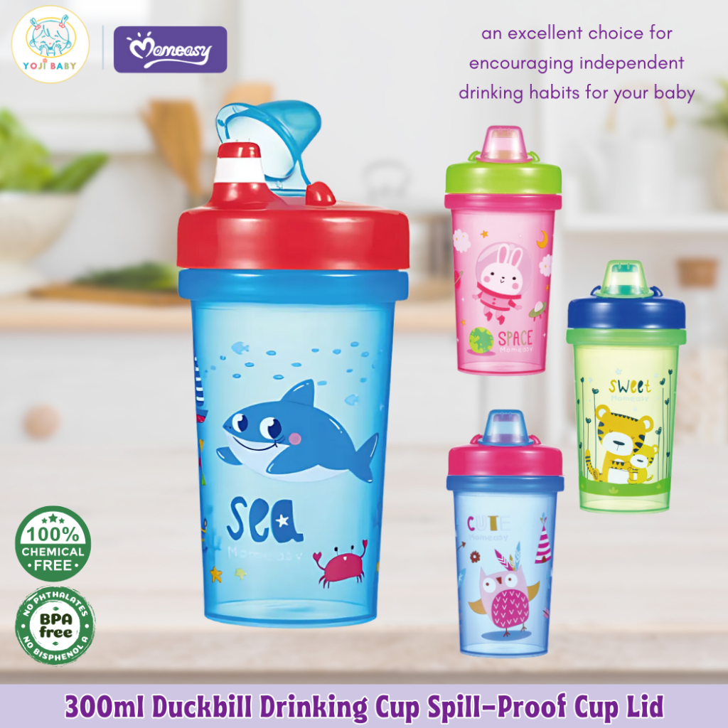 Momeasy 300ml Duckbill Drinking Cup Spill-Proof Cup Lid BPA-Free Baby ...