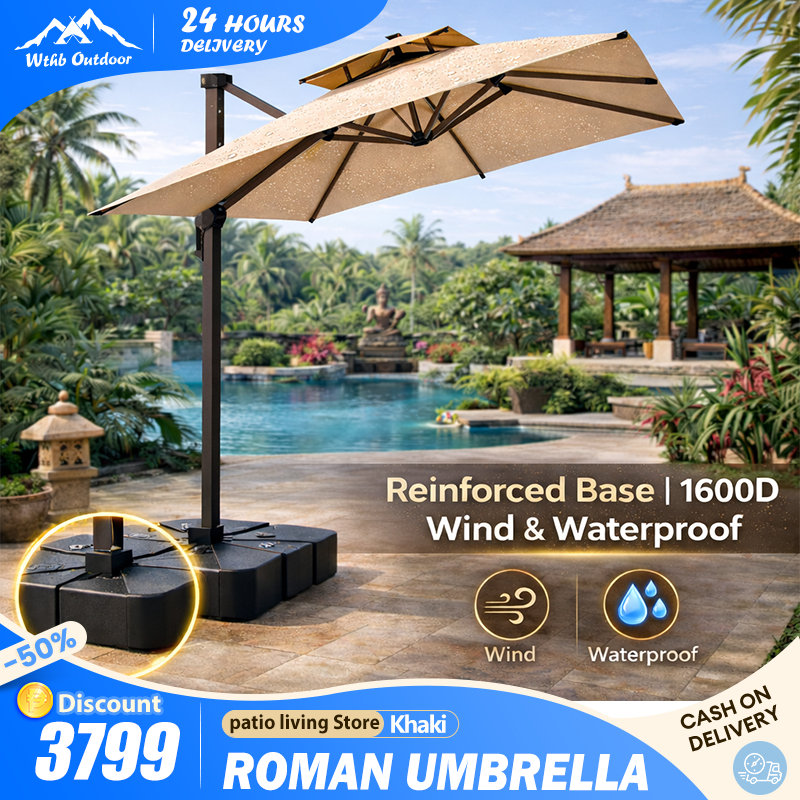 Wthb Outdoor 2.5x2.5M/DIA 3M Patio Garden Umbrella Outdoor Square ...