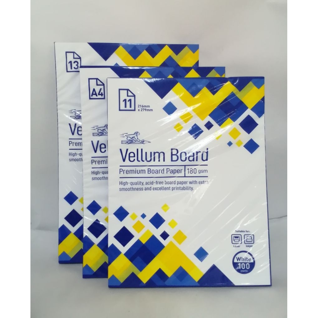 1 REAM VELLUM BOARD Premium Board Paper 180gsm 100sheets ( size: short ...