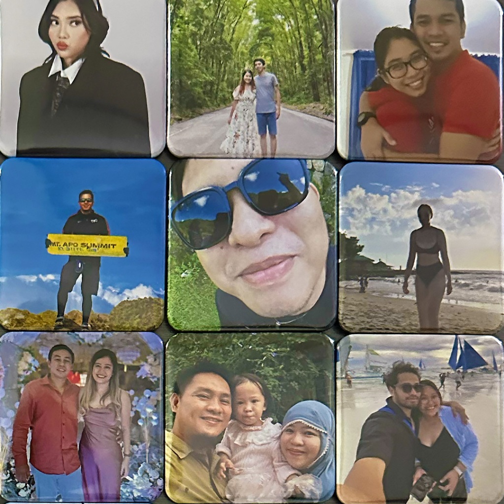 9 pcs 2x2" Square Photo Magnets | Gift, Souvenirs, Ref Magnet, Square ...