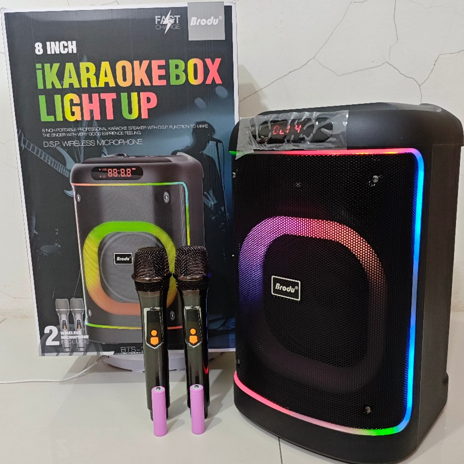 Brodu BTS-2103 IKARAOKE BOX Light UP Professional System Bluetooth ...